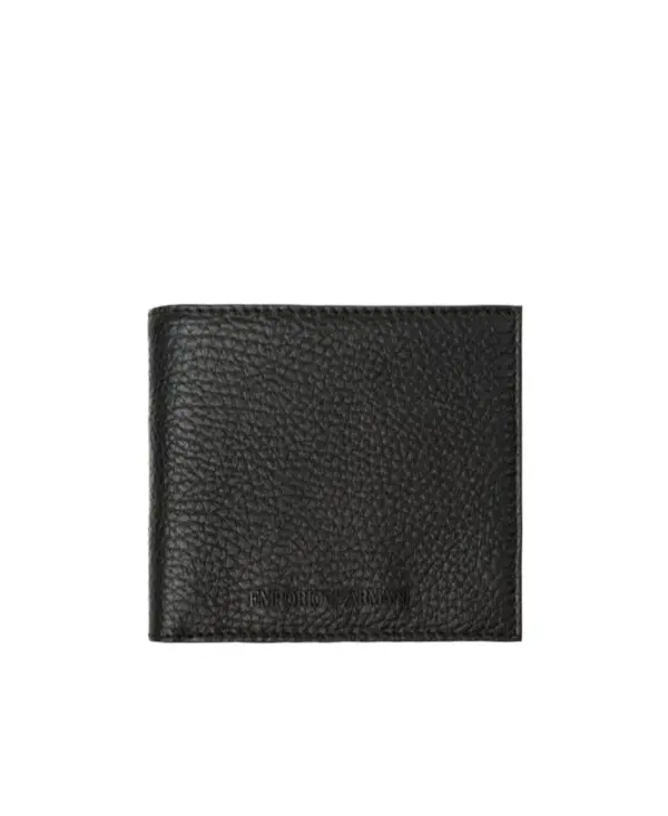Emporio Armani Logo Detailed Bi-fold Wallet - Black