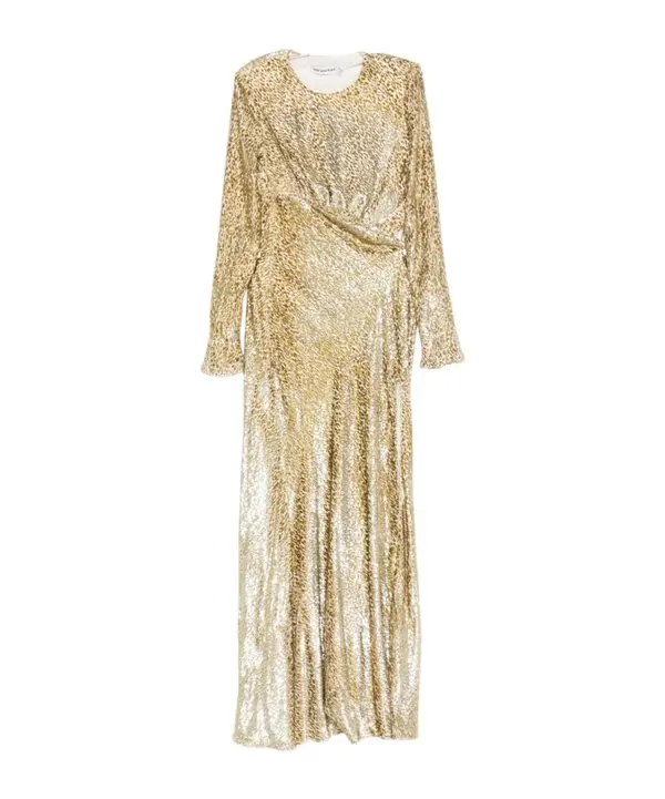 SELF-PORTRAIT Metallic-effect Maxi Dress - No