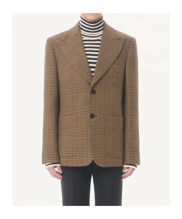 Valentino Garavani Single-breasted Wool Jacket With Glen Plaid Pattern