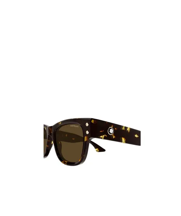Montblanc Rectangular Acetate Sunglasses - Black