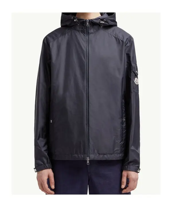 Moncler Etiache Hooded Zip-up Rain Jacket - Navy Blue