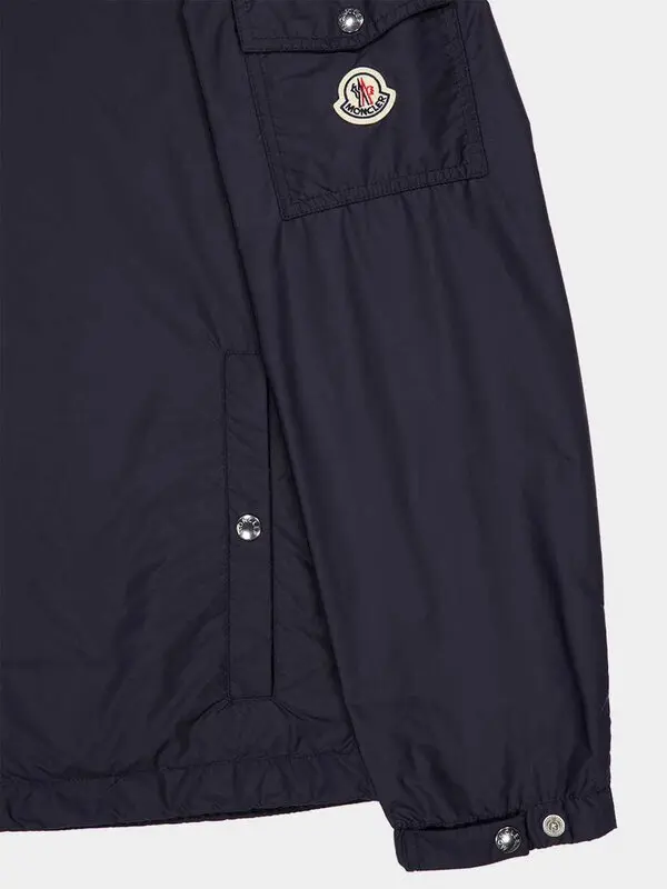 Moncler Etiache Hooded Zip-up Rain Jacket - Navy Blue