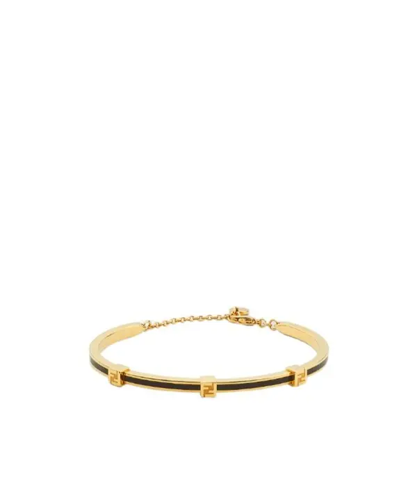 Fendi Forever Logo Bracelet - Gold And Black