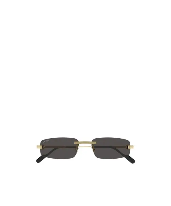 Cartier Rectangular Rimless Sunglasses - Black