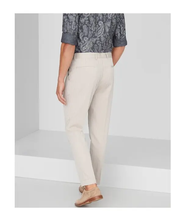 Brunello Cucinelli Tailored Pleated Trousers With American Pockets - White