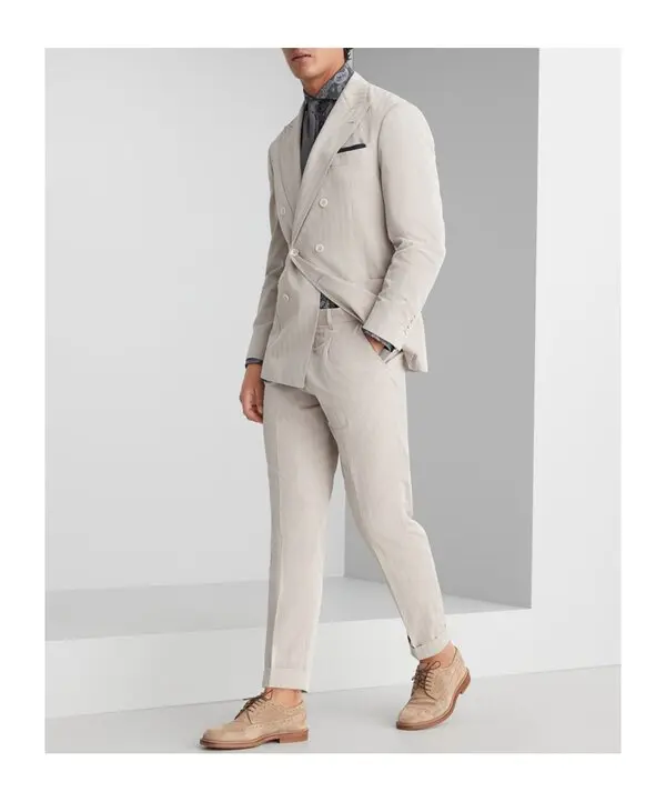 Brunello Cucinelli Tailored Pleated Trousers With American Pockets - White