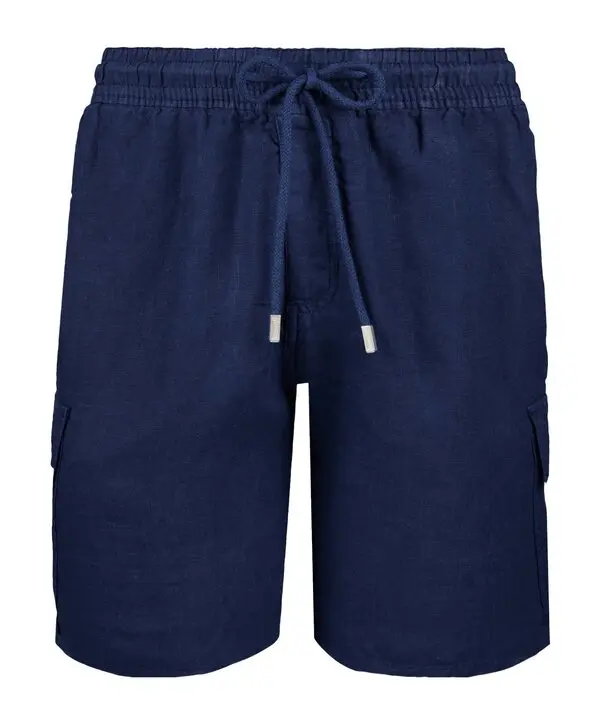 Vilebrequin Baie Linen Cargo Shorts - Navy Blue