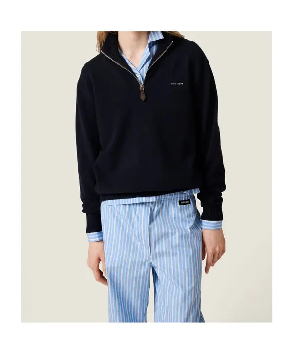 Miu Miu Half-zip Knitted Jumper