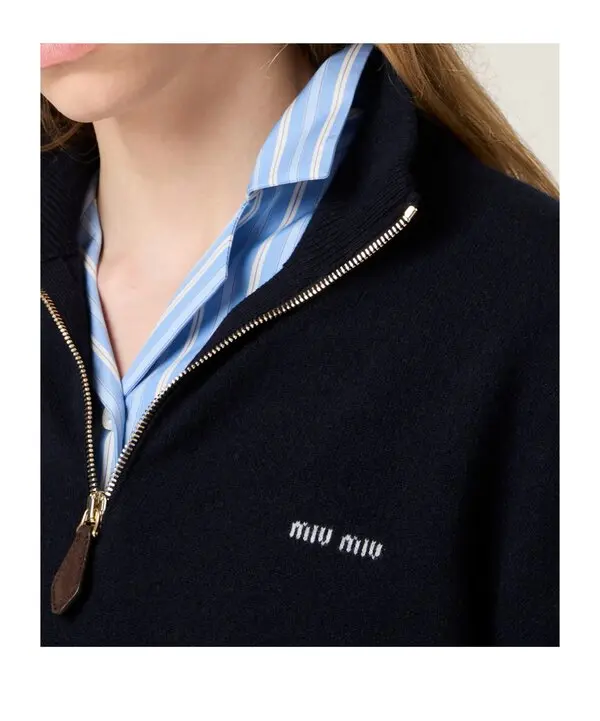 Miu Miu Half-zip Knitted Jumper