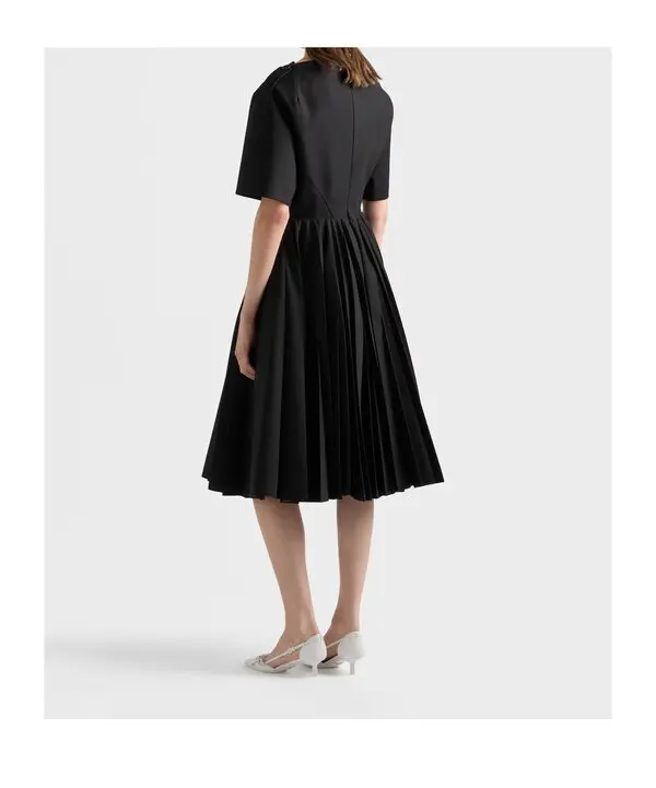 Prada Short-sleeved Boat Neck Midi Dress