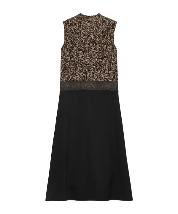 Prada Panelled Sleeveless Ribbed Knit Dress