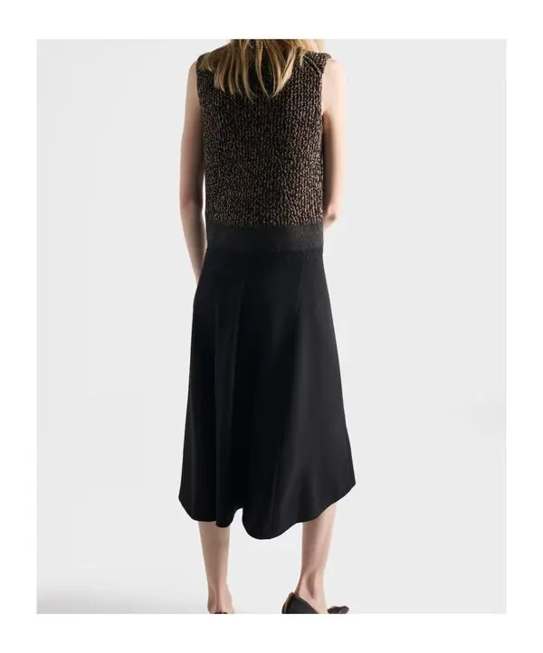 Prada Panelled Sleeveless Ribbed Knit Dress