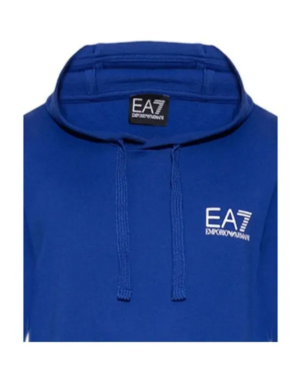 EA7 Logo Print Cotton Hoodie