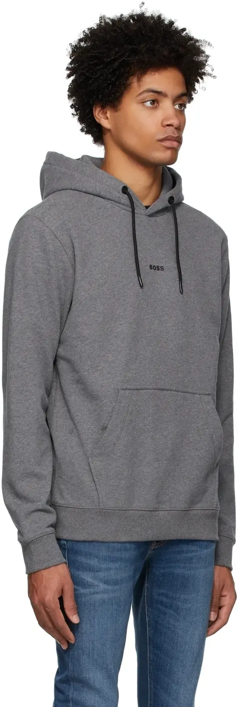 Hugo Boss Logo Print Cotton Hoodie