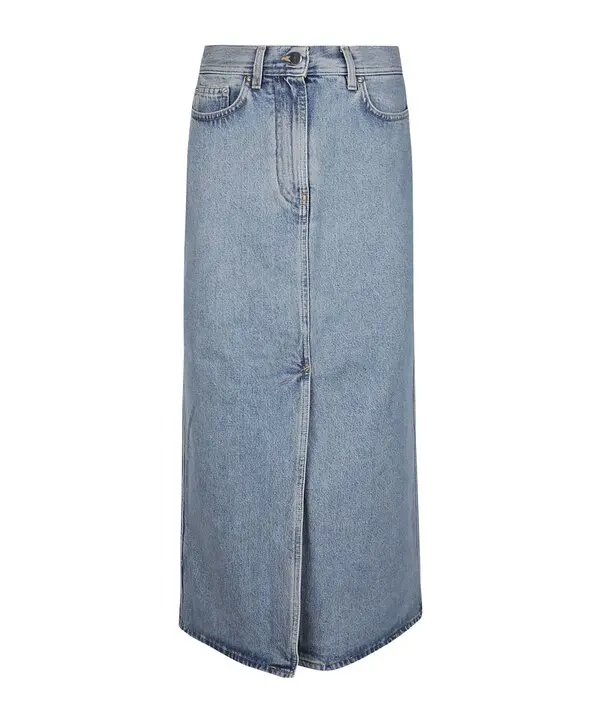 Loulou De Saison Rona Denim Skirt - Gray