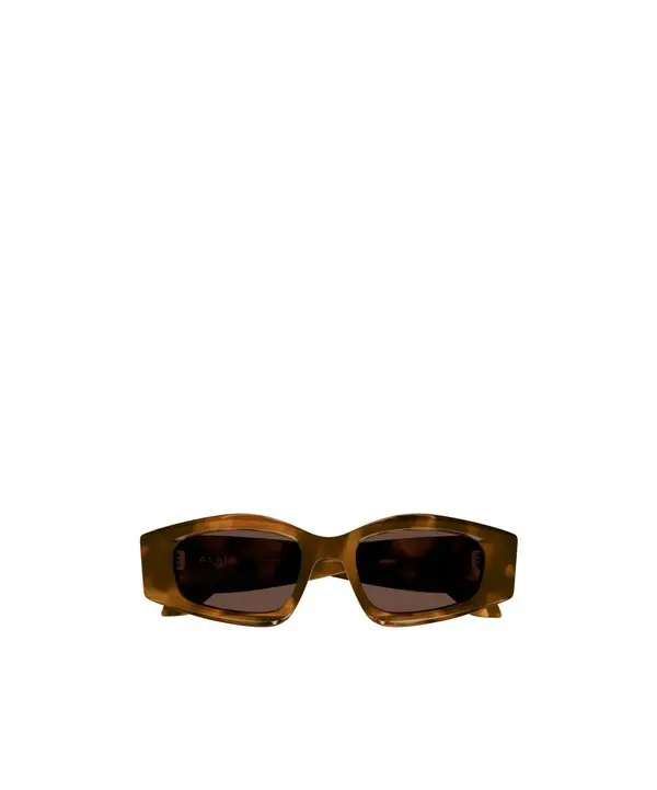 Alaïa Geometric Frame Sunglasses - Brown