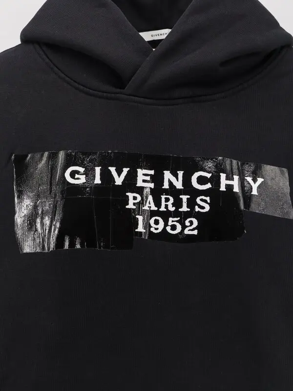 Givenchy Logo Printed Drawstring Hoodie - Black