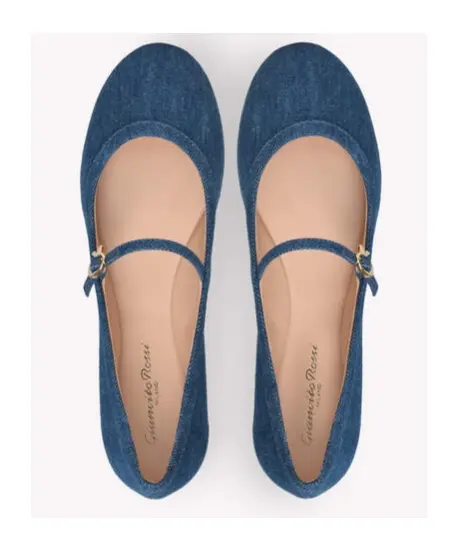 GIANVITO ROSSI Carla Ballerina Flats - Blue