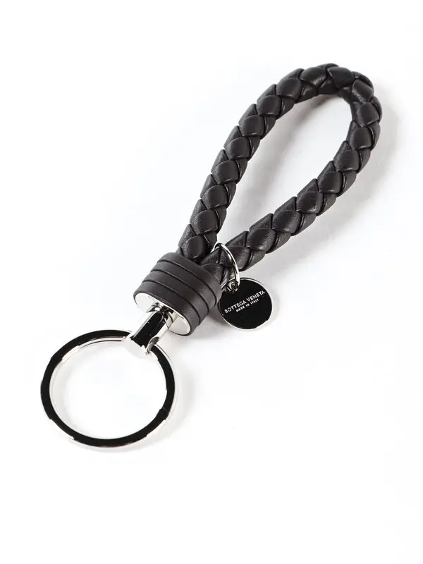 Bottega Veneta Intrecciato Woven Charm Keychain - Black