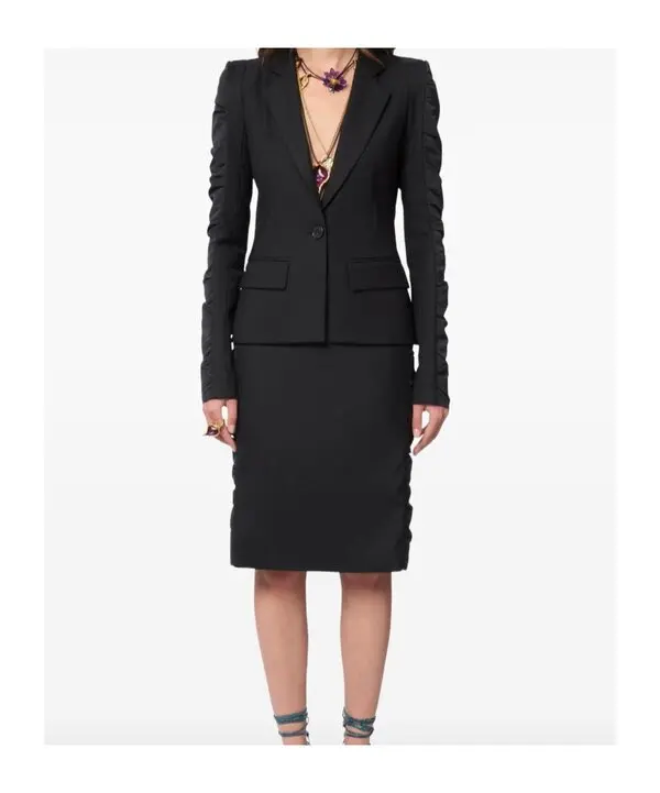 Nina Ricci Long-sleeved Pleated Suit Jacket