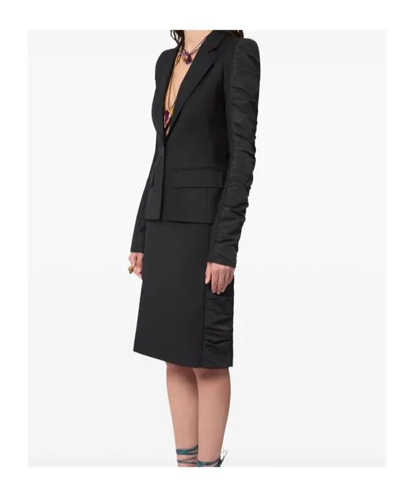 Nina Ricci Long-sleeved Pleated Suit Jacket