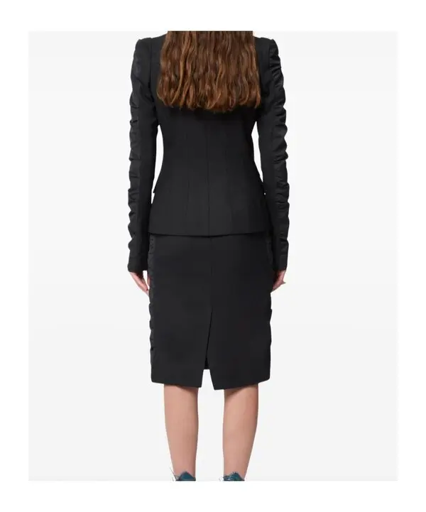 Nina Ricci Long-sleeved Pleated Suit Jacket