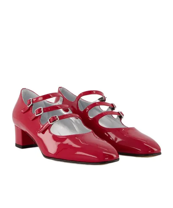 CAREL Kina Buckle Mary Jane High Heels - Red