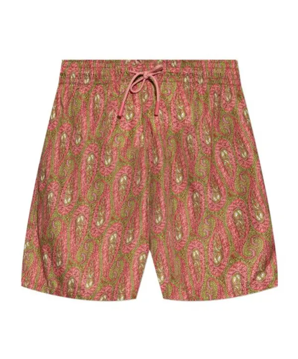 Etro Paisley Print Swim Shorts - Brown