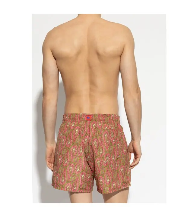 Etro Paisley Print Swim Shorts - Brown