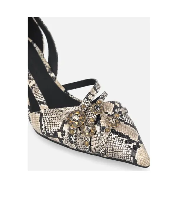 Pinko Printed Pumps With Adjustable Buckle - Black