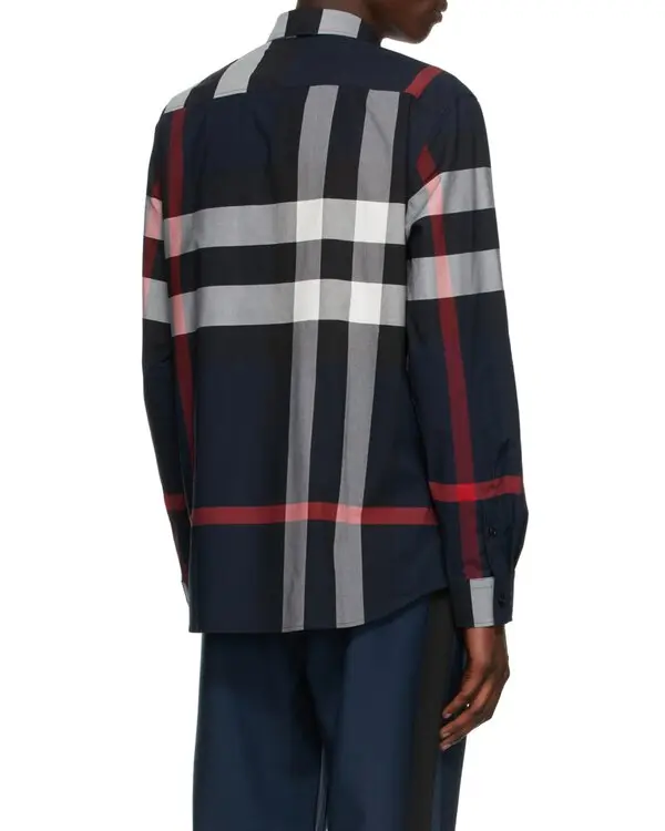 Burberry Checked Stretched Poplin Shirt