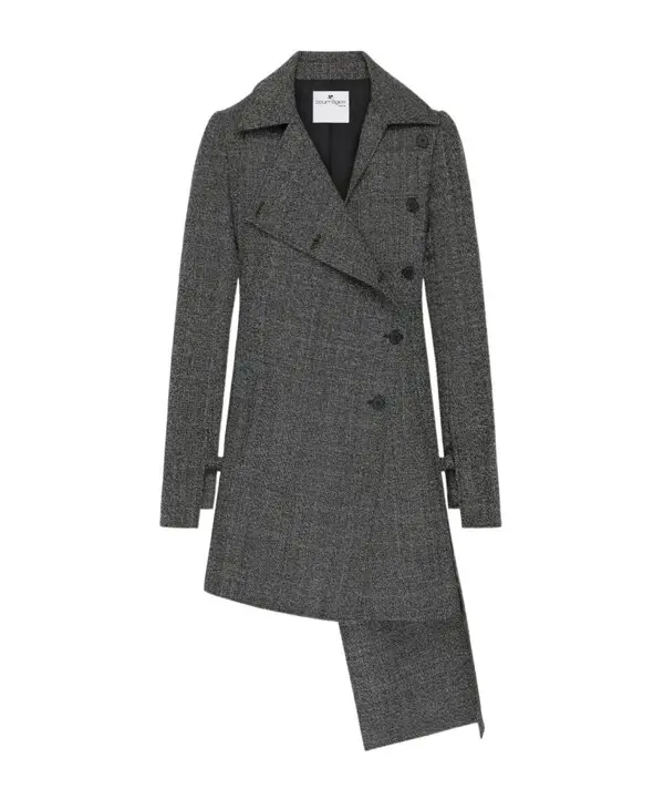 COURREGES Asymmetric Wool Coat - Black