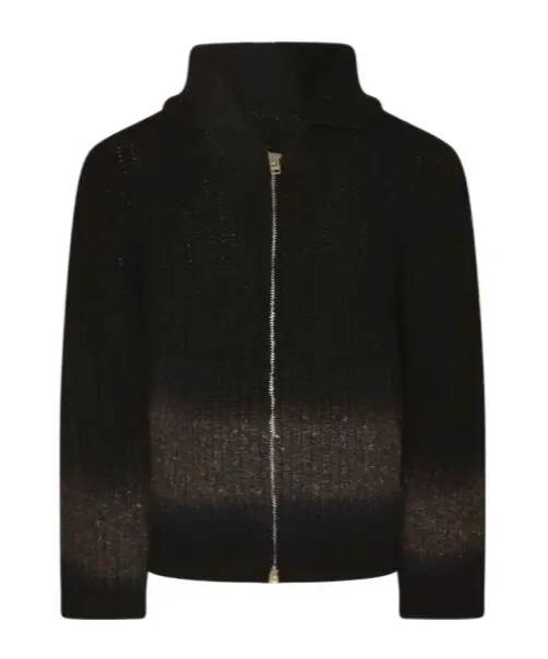 Sacai Garment Dye Knit Cardigan - Black