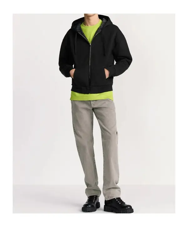Dior Zip-up Drawstring Hoodie With Tonal Oblique Print - Dark Gray