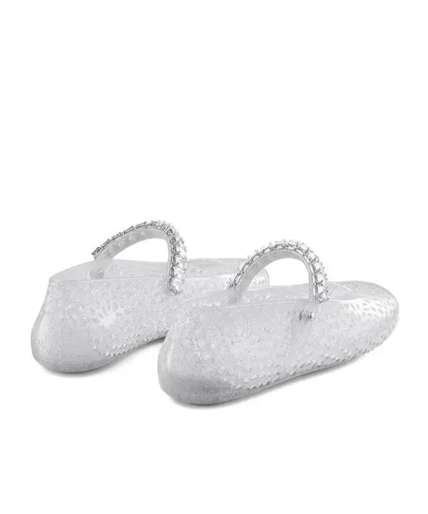 JIMMY CHOO Embellished Jelly Ballerina Flats - White