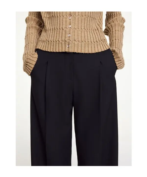 BY MALENE BIRGER Elsa Pleated Wide Leg Pants - Black