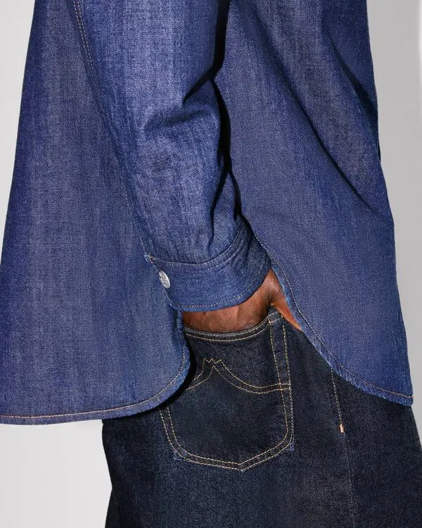 Kenzo Padded Overshirt In Japanese Denim