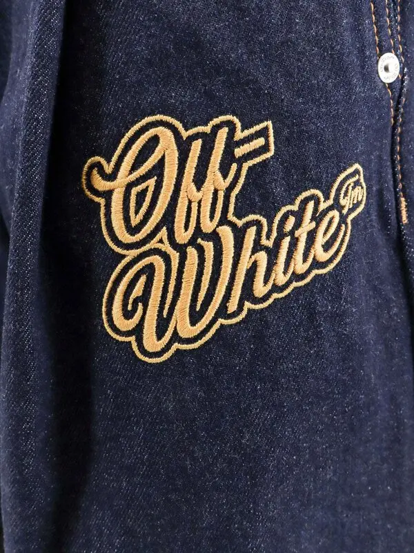 Off-White Logo Patch Denim Shorts - Black