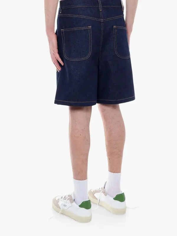 Off-White Logo Patch Denim Shorts - Black