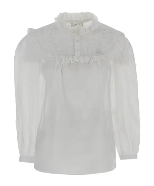 Celine Embroidered Romy Shirt In Cotton Muslin