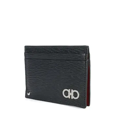 FERRAGAMO Contrasting Logo Wallet Two-piece Set