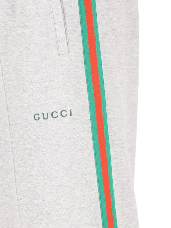 Gucci Web Detailed Logo Embroidered Trousers