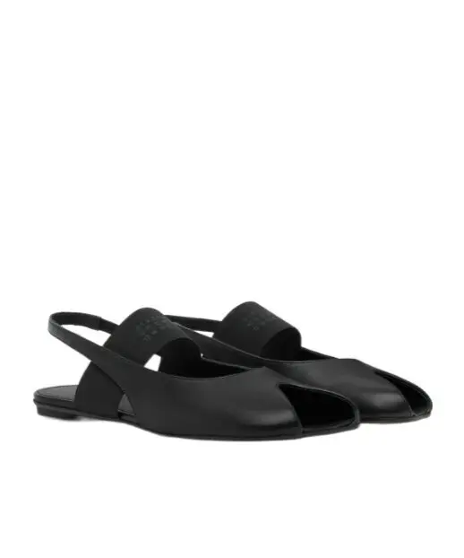 MAISON MARGIELA Leather Open-toe Slingback Sandals - Black