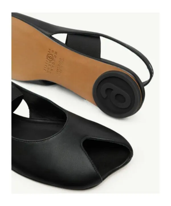 MAISON MARGIELA Leather Open-toe Slingback Sandals - Black