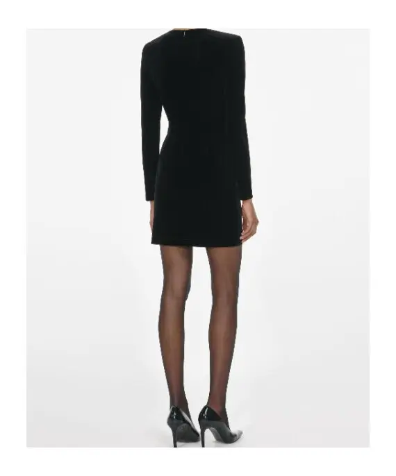 SELF-PORTRAIT Chain-embellished Velvet Mini Dress
