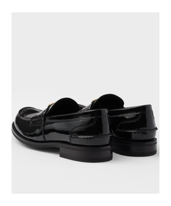 Prada Brushed Leather Loafers - Black
