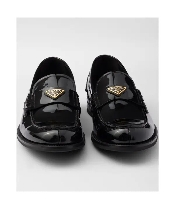 Prada Brushed Leather Loafers - Black