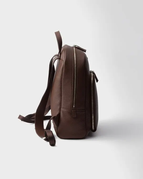 Prada Triangle-logo Zipped Backpack - Ochre