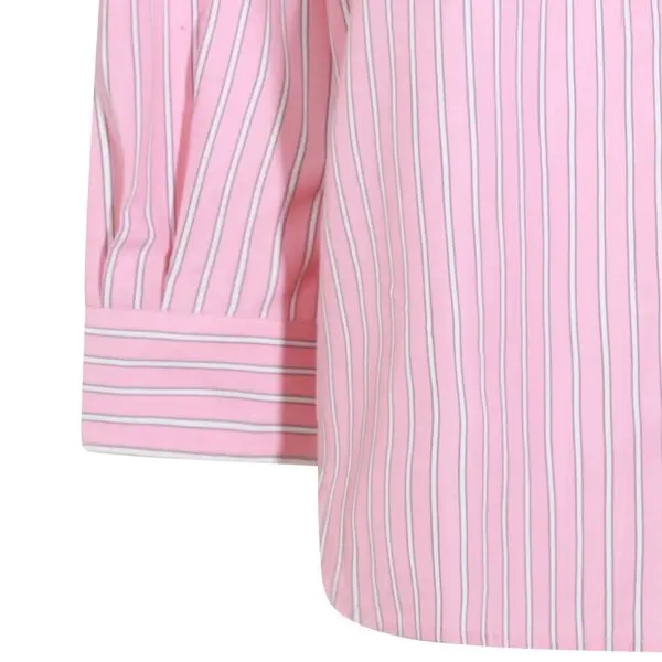 Miu Miu Striped Embroidered Logo Shirt