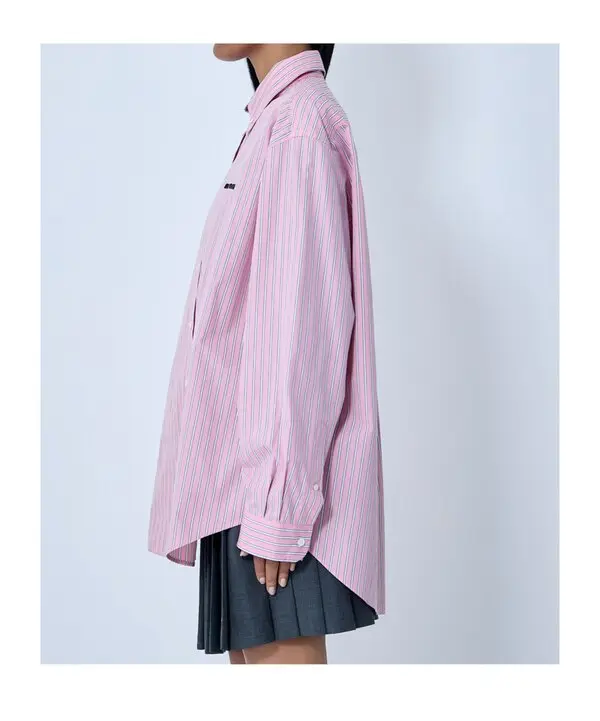 Miu Miu Striped Embroidered Logo Shirt